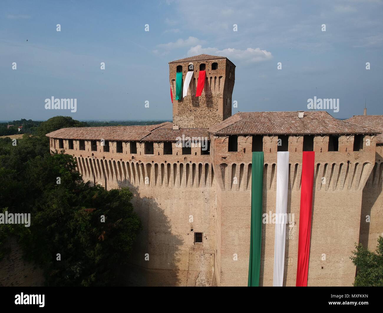 Aerial view of Montechiarugolo castle, Parma, Italy Stock Photo - Alamy