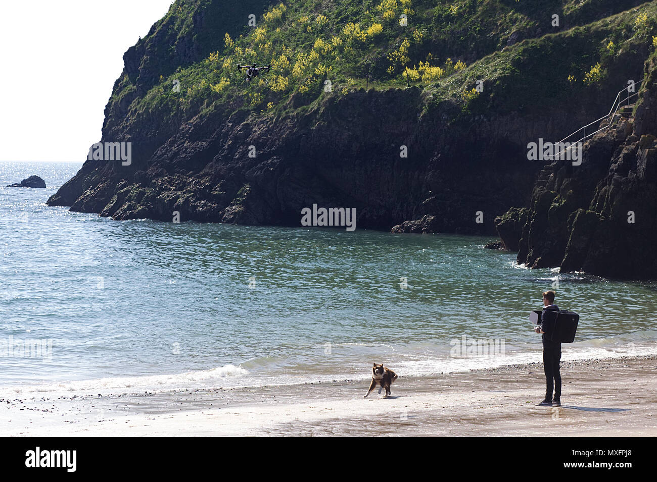 Aerial tenby beach hi-res stock photography and images - Alamy