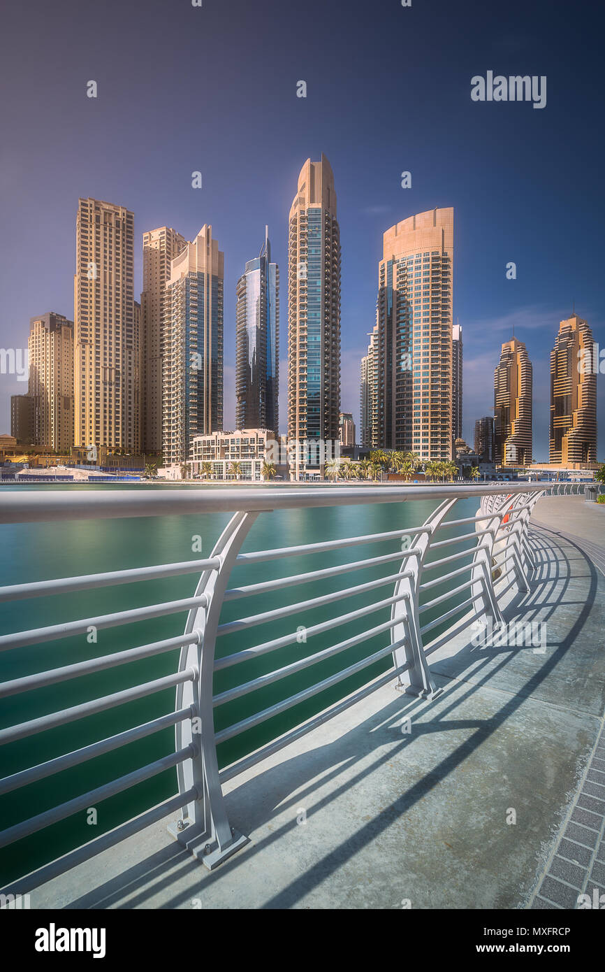 Day view of Dubai Marina bay with bridge, UAE Stock Photo - Alamy