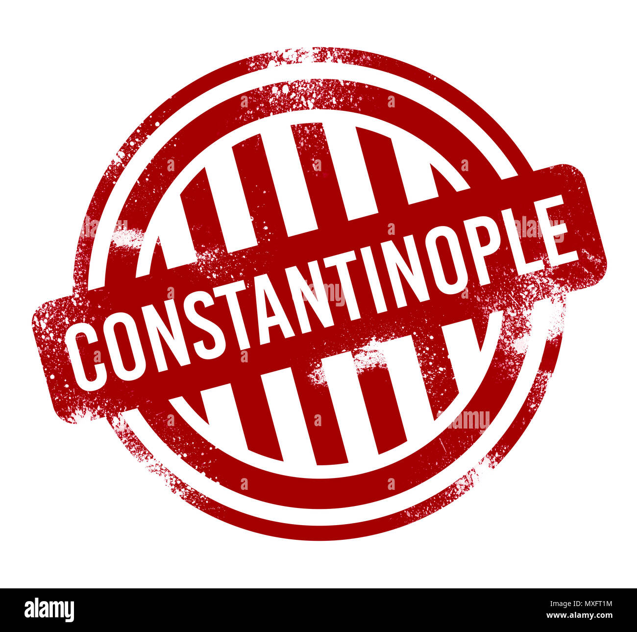 Constantinople - Red grunge button, stamp Stock Photo - Alamy