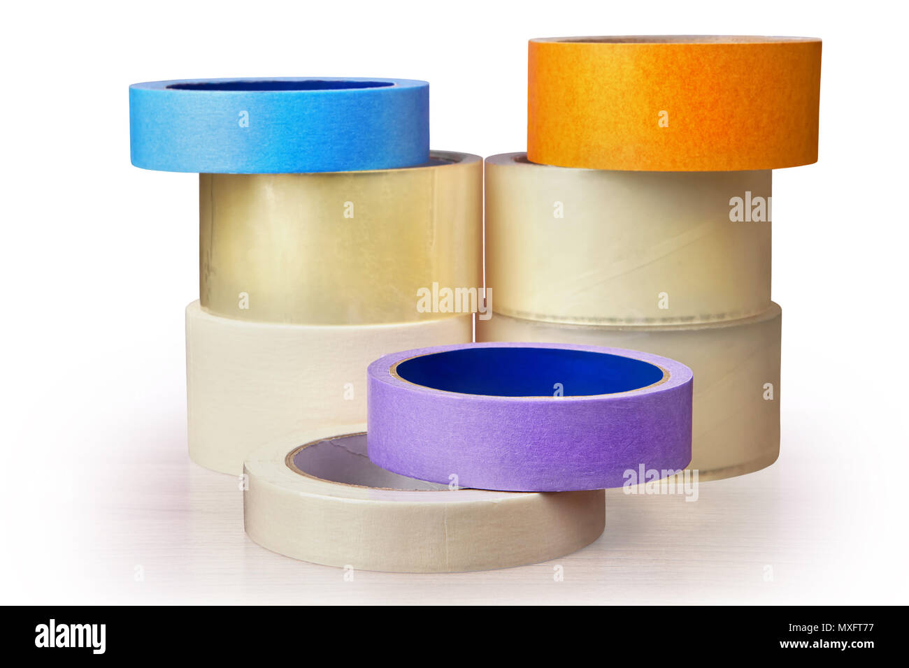 Sticky tape in assortment, white background, with saved by clipping ...