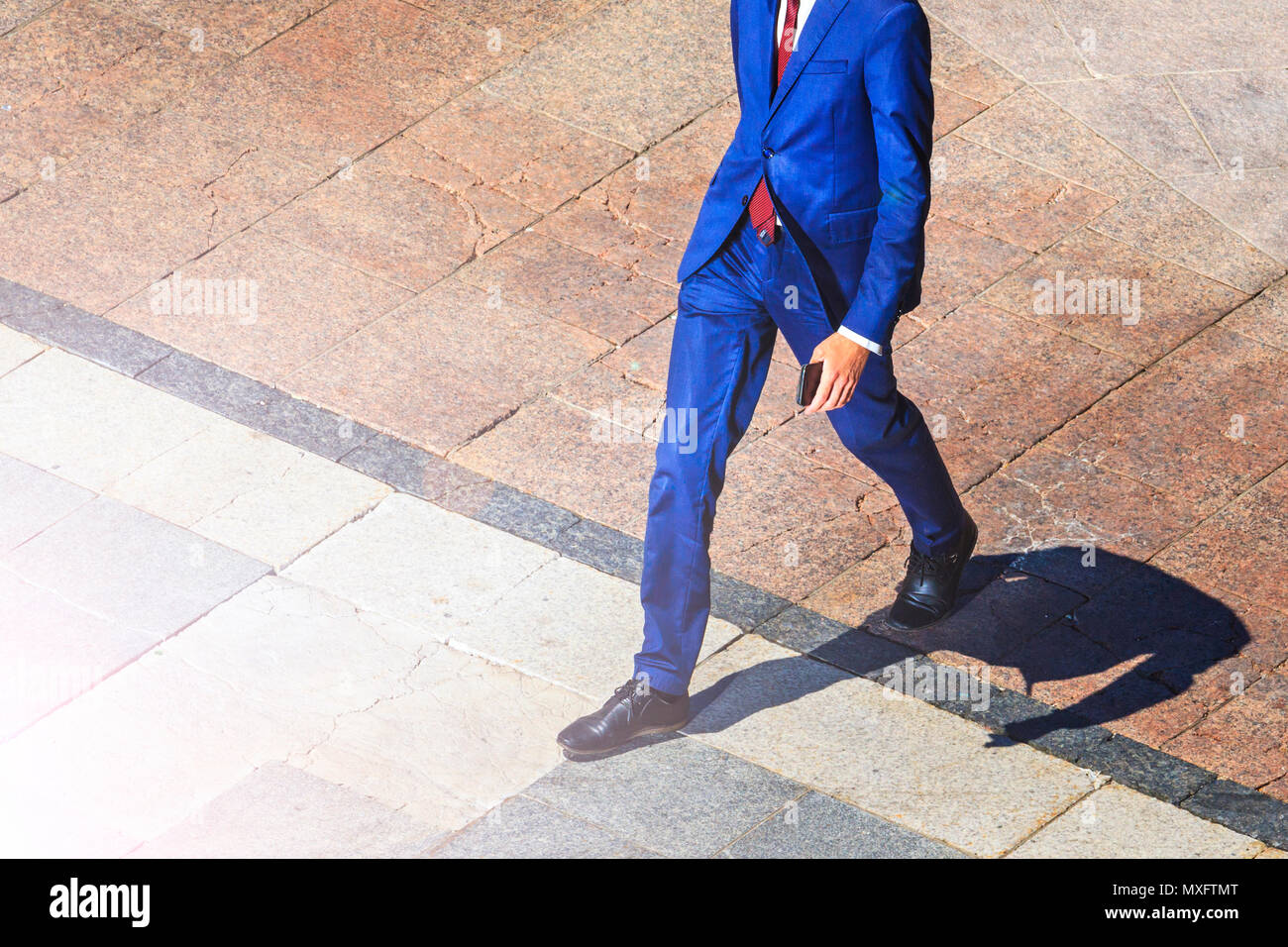 manager succeeds in stepping forward, finances and startups Stock Photo ...