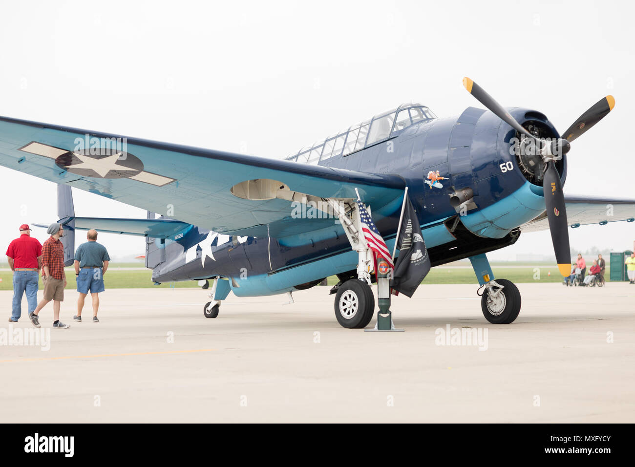 Peru, Illinois, USA - May 19, 2018 Grumman TBF, TBM Avenger parked on ...