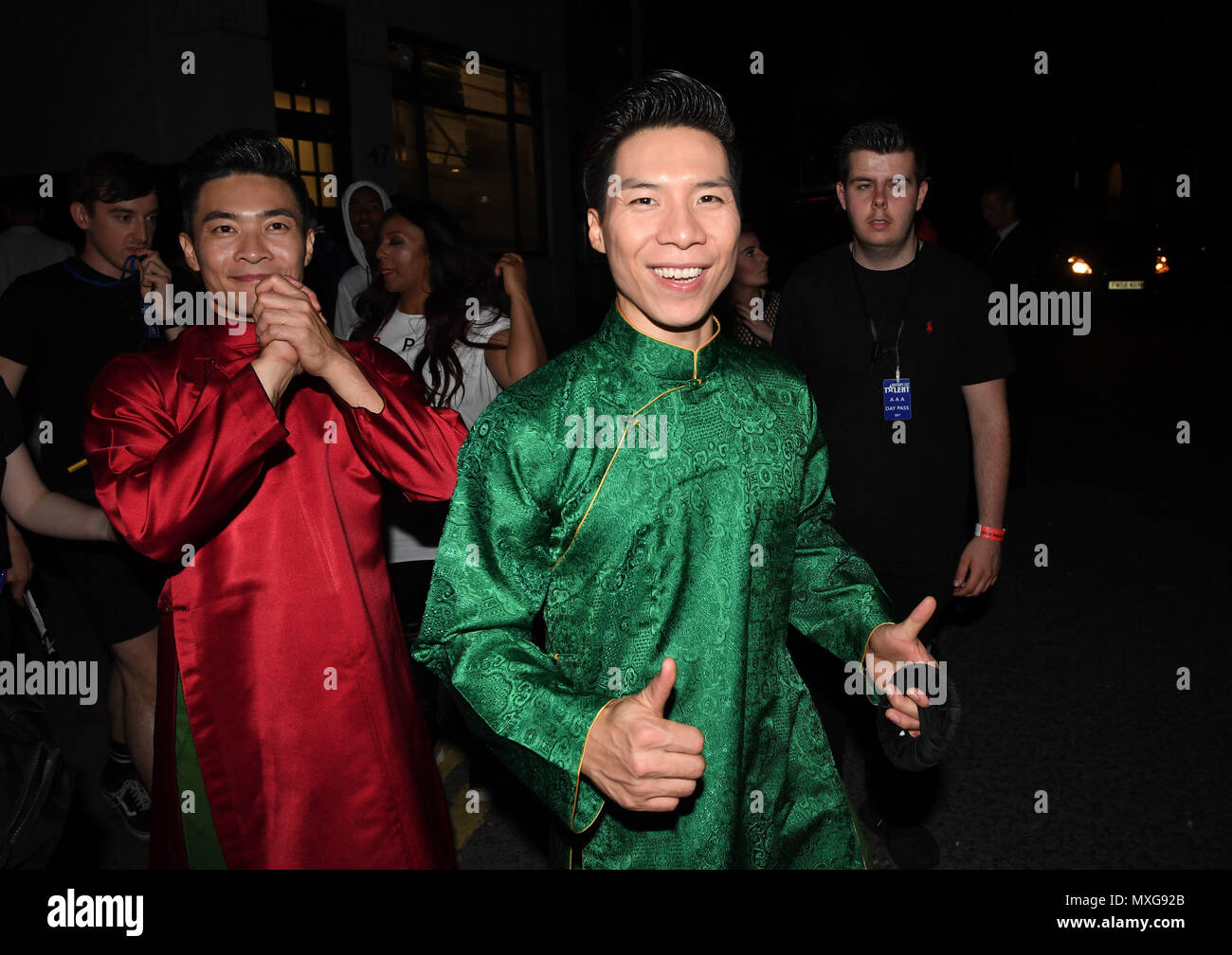 The Giang Brothers leaving the Hammersmith Apollo, London, after taking ...