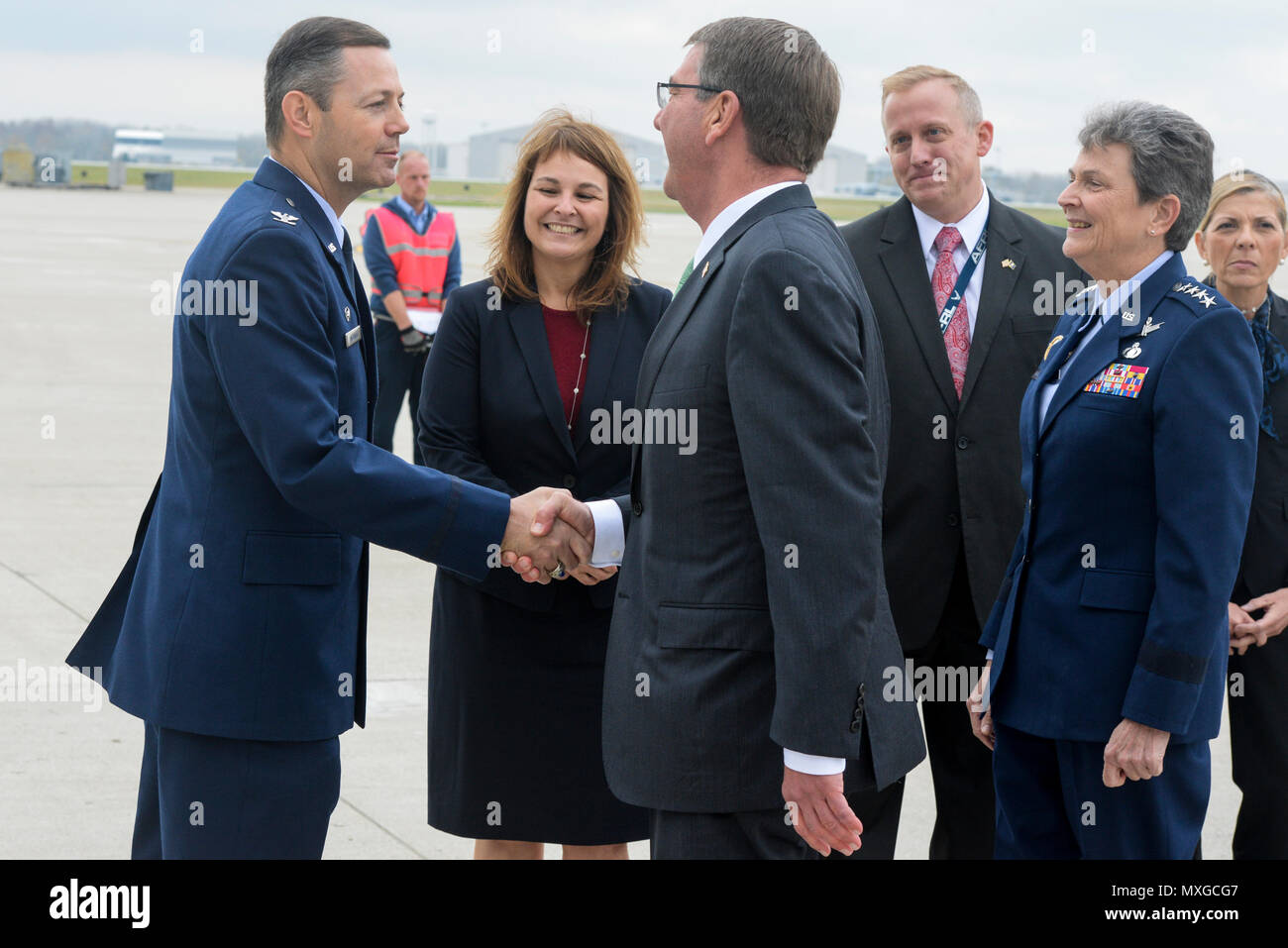 Secretary of Defense Ash Carter visits Wright-Patterson Air Force Base ...