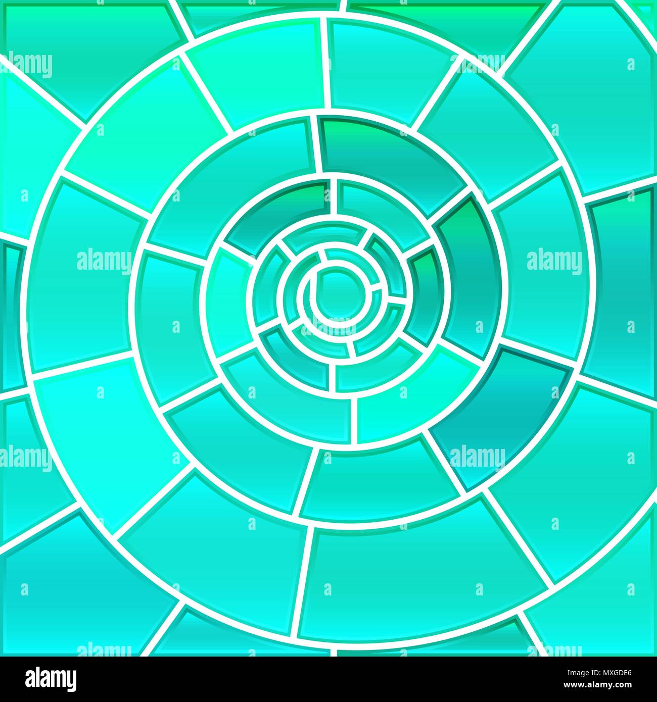 abstract vector stained-glass mosaic background - light blue spiral ...