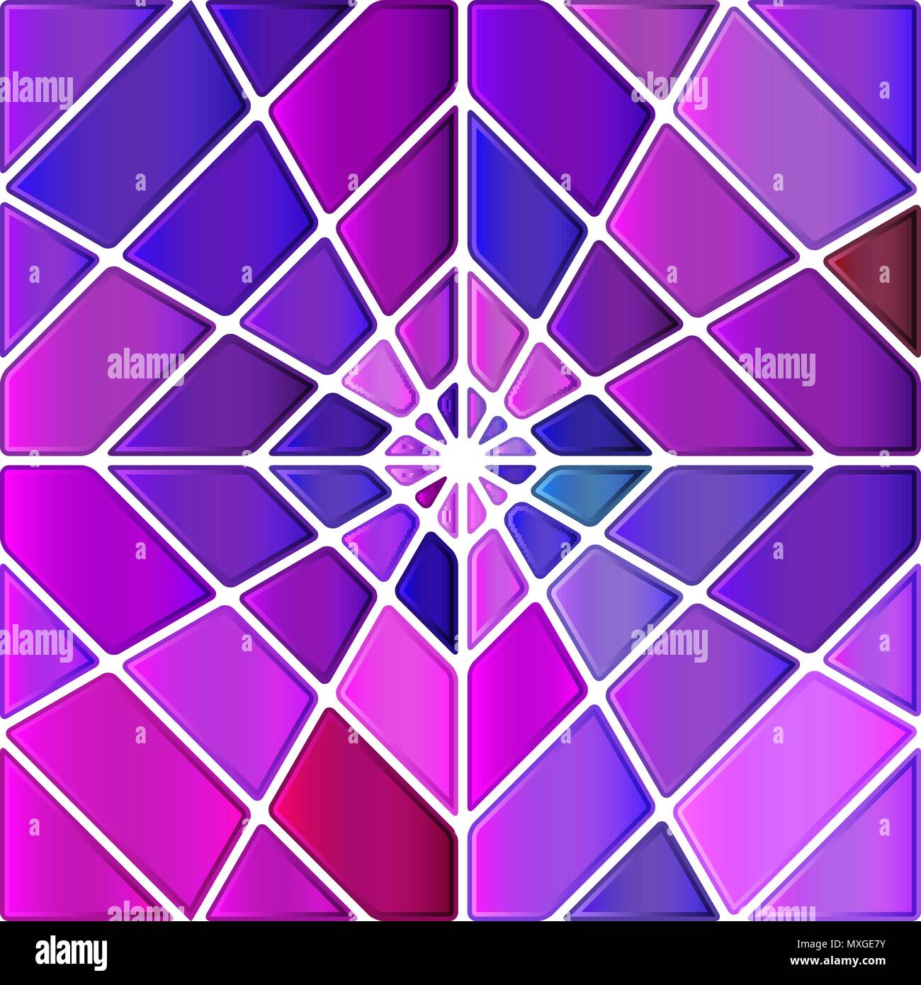abstract vector stained-glass mosaic background - violet rhombus Stock ...