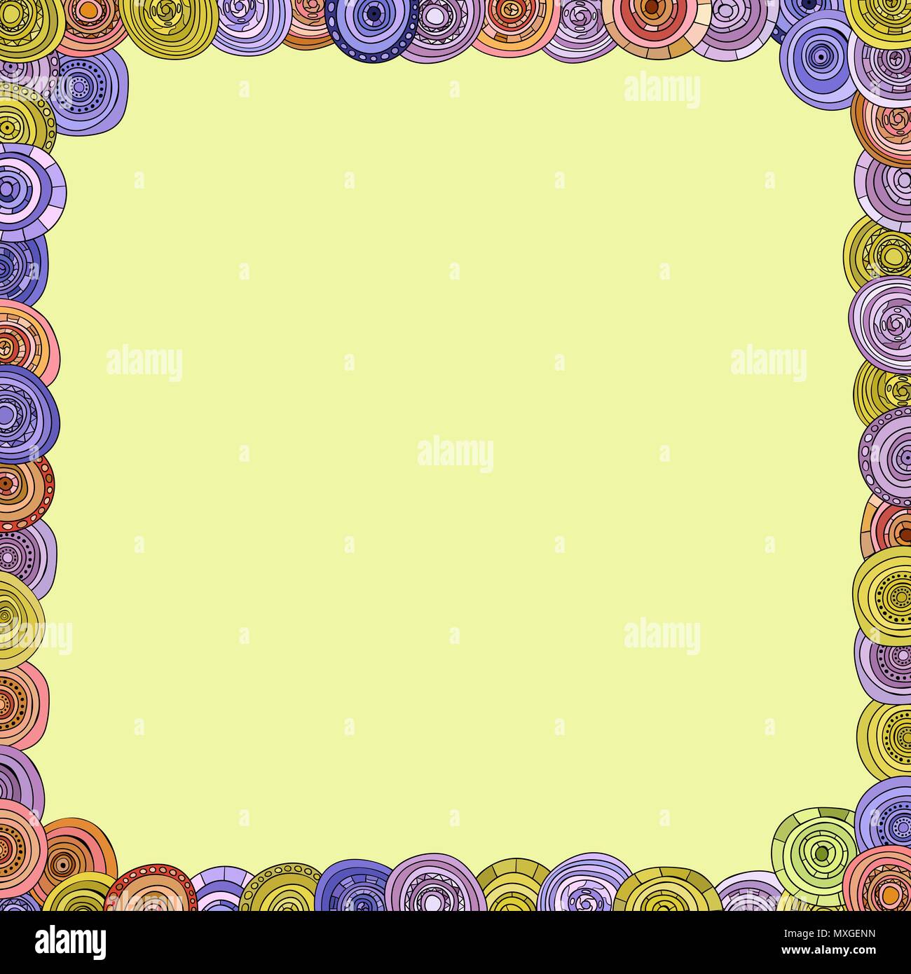 abstract vector vintage colored circles card Stock Vector Image & Art ...