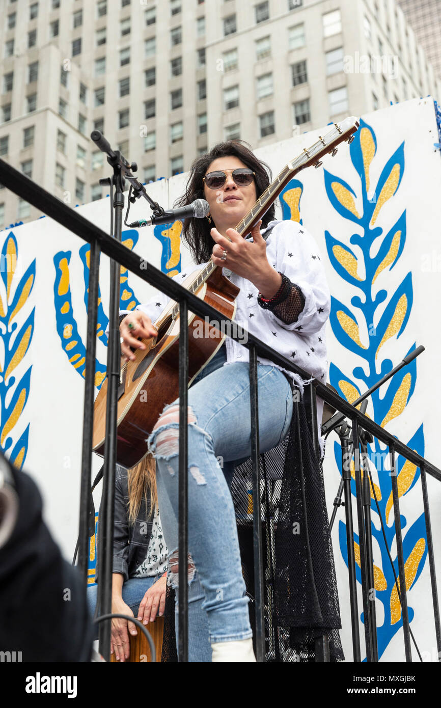 New York, USA - June 3, 2018: Ninet Tayeb performs at Celebrate Israel ...