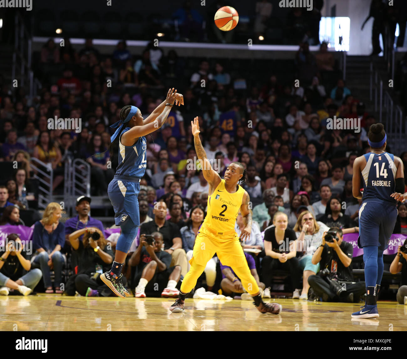 Minnesota Lynx guard Alexis Jones #12 shooting a jumper during the ...