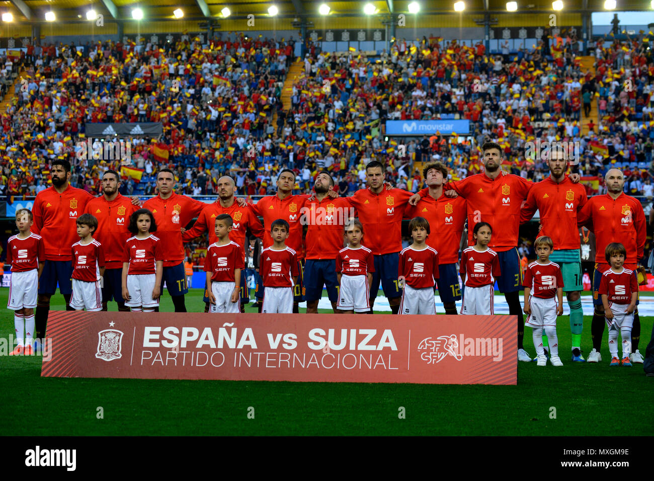 Line up Spain during a International friendly match between Spain ...