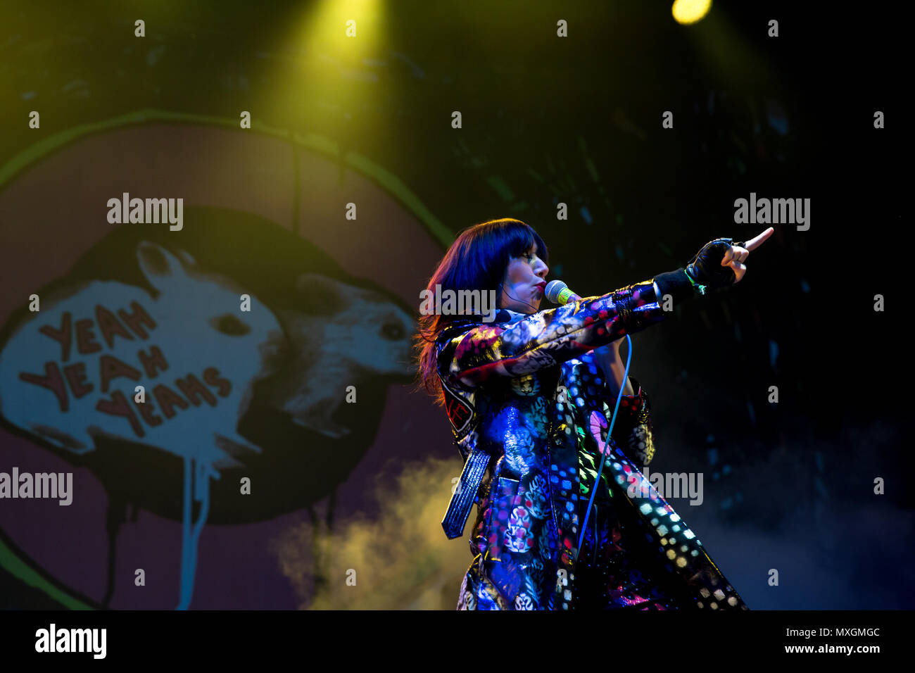Toronto, Canada. 03rd June 2018. Yeah Yeah Yeahs lead singer Karen O ...