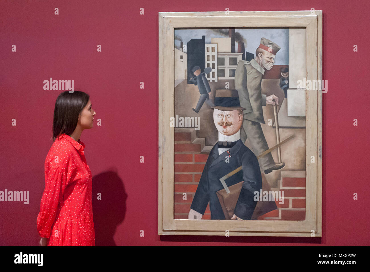 London, UK. 4 June 2018. A gallery staff member views "Grey Day, Grauer ...