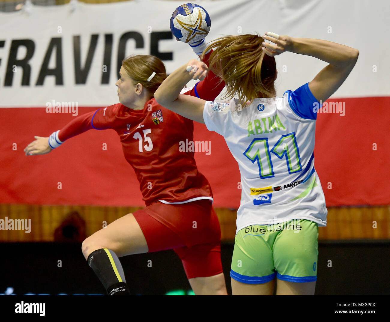 Most, Czech Republic. 03rd June, 2018. From left Czech MICHAELA HRBKOVA and Slovenian ANA ABINA ...