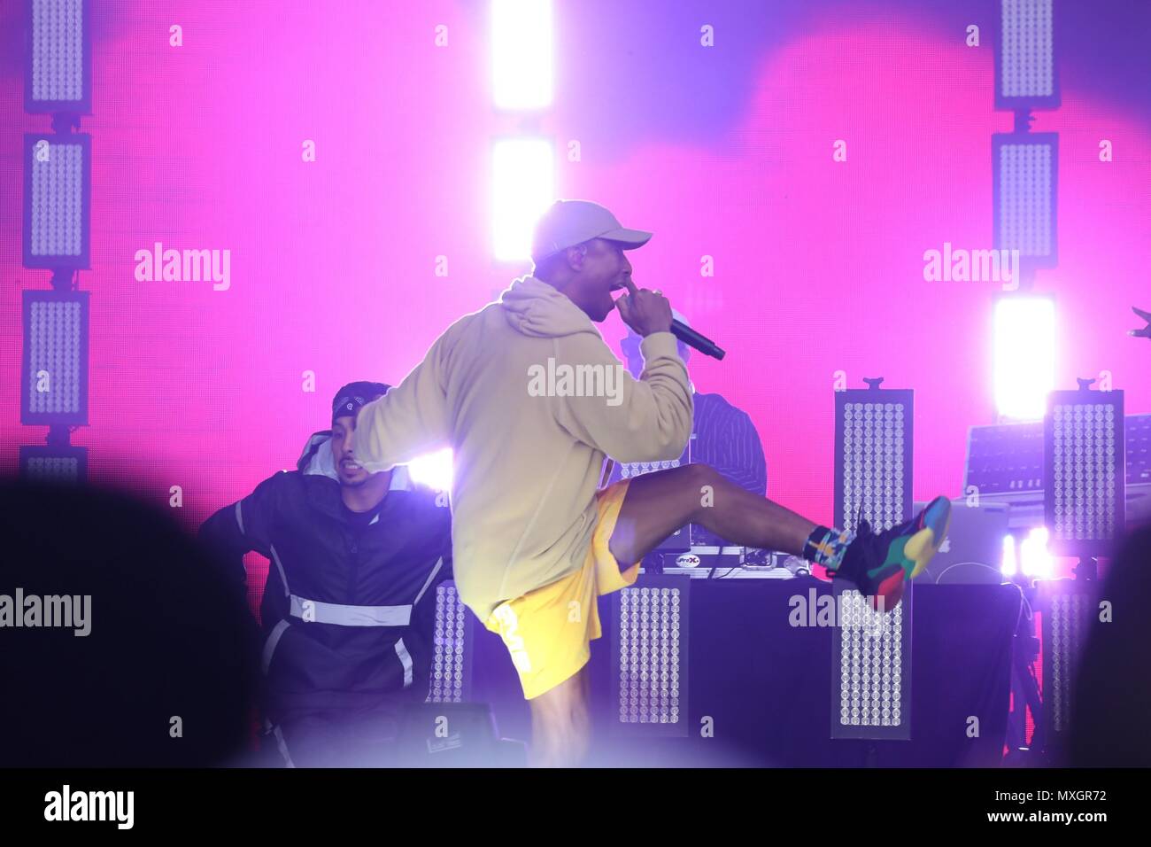 New York, NY, USA. 3rd June, 2018. Pharrell Williams of N.E.R.D. on ...