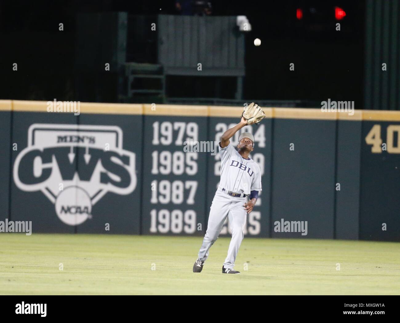 Jun 3, 2018: Dallas Baptist center fielder Jameson Hannah #5 comes up ...