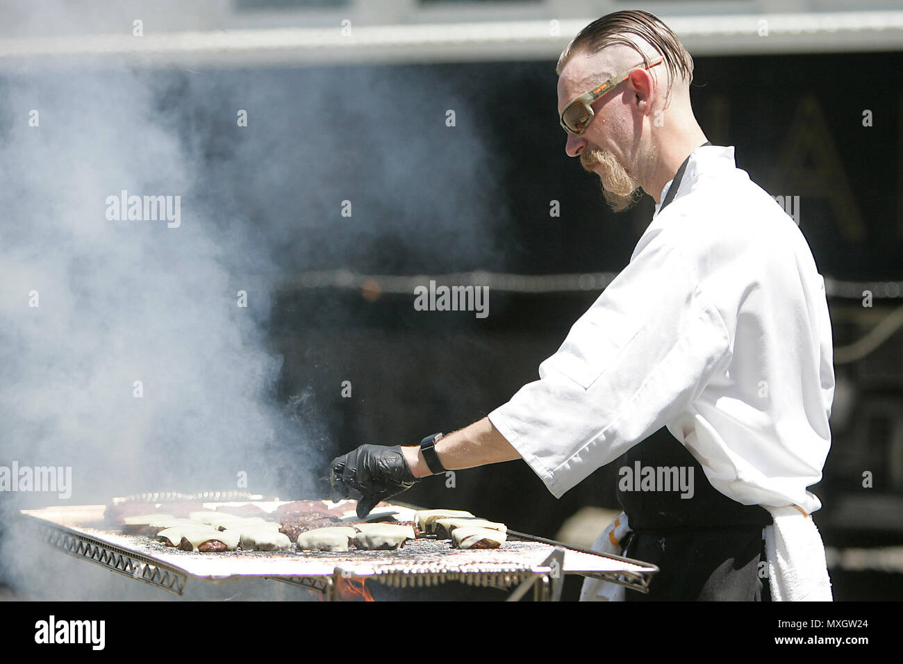 St. Helena, CA, USA. 1st June, 2018. Cook Ryan Dugan of Goose & Gander ...