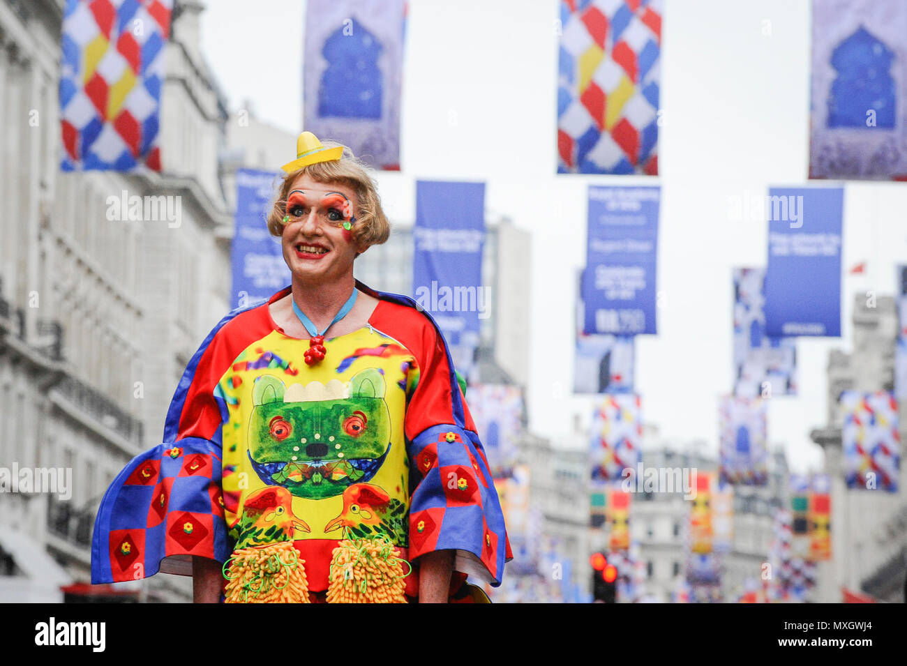 London, UK. 4 June 2018. Grayson Perry RA poses at a photocall to ...