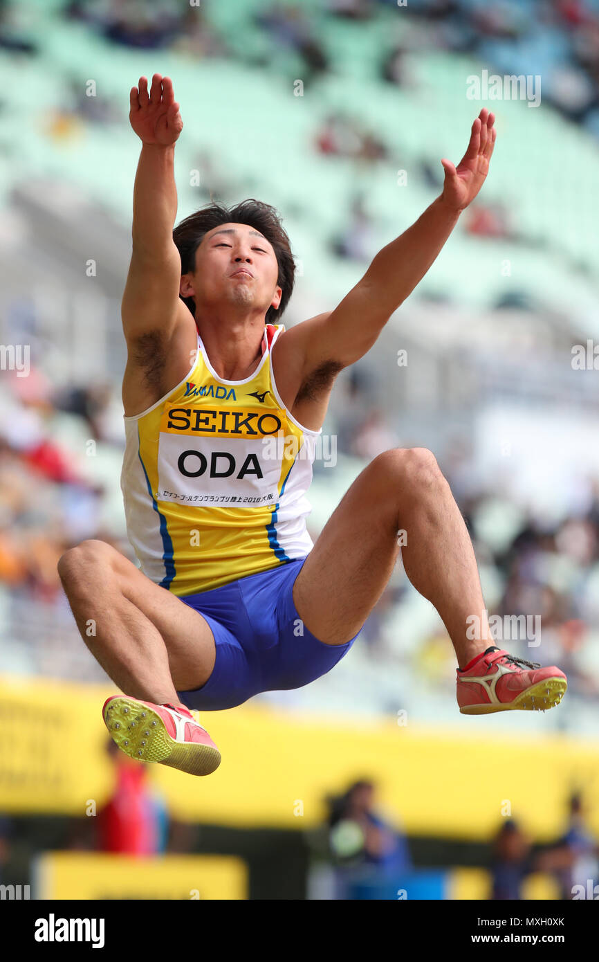 Osaka Men's Long Jump Final at Yanmar Stadium Nagai, Osaka, Japan. 20th ...