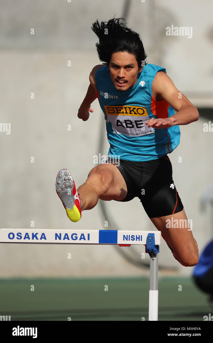 Osaka Men's 400m Hurdles Final at Yanmar Stadium Nagai, Osaka, Japan ...
