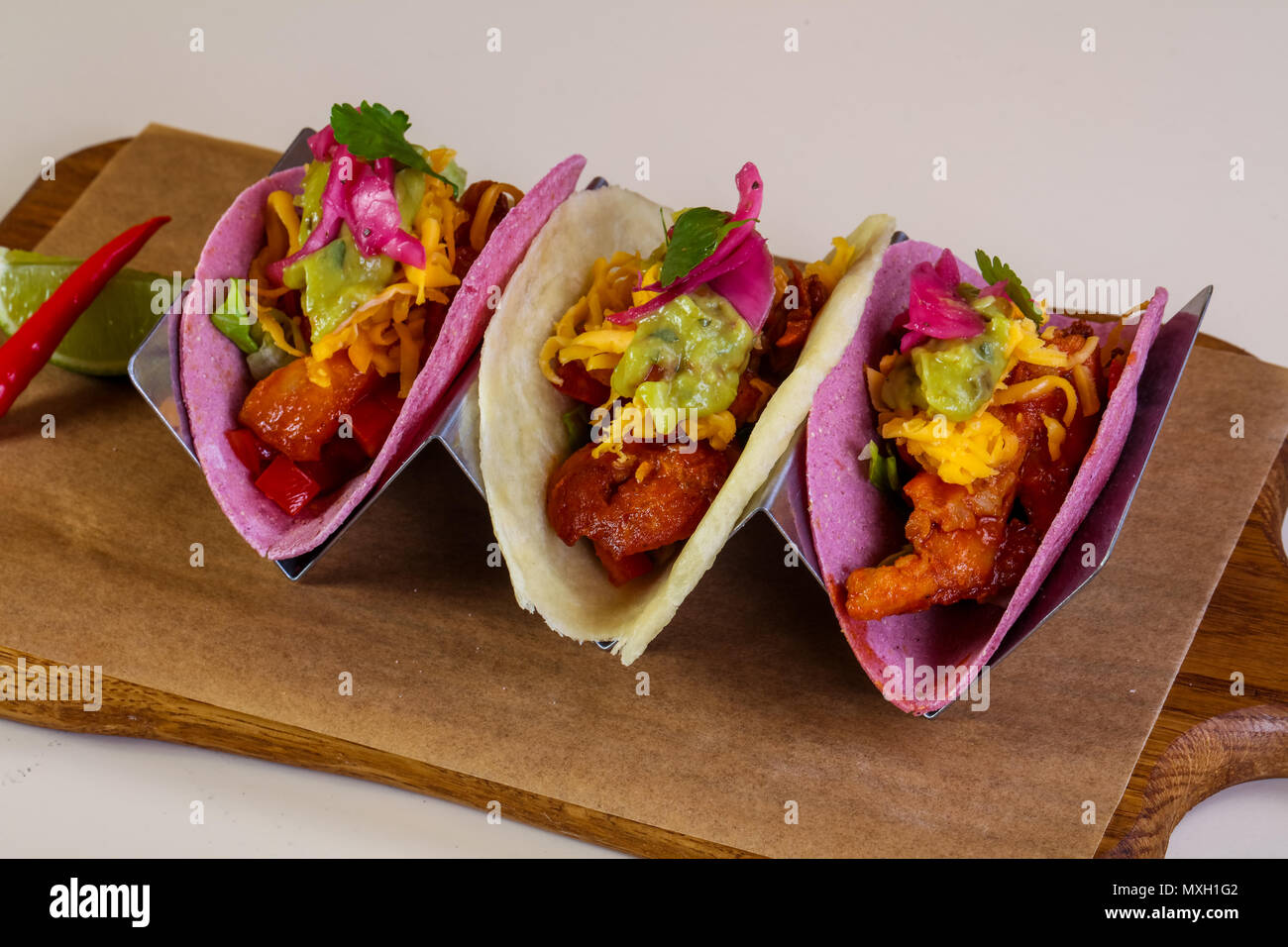 Mexican traditional burrito with meat Stock Photo - Alamy