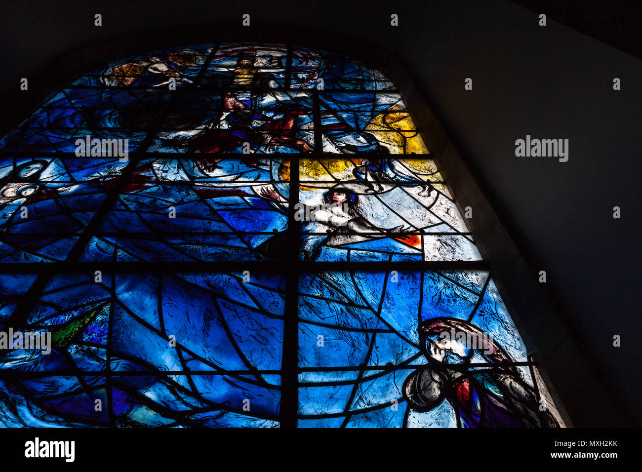 East window of All saints church, Tudeley, Kent by Marc Chagall. In ...