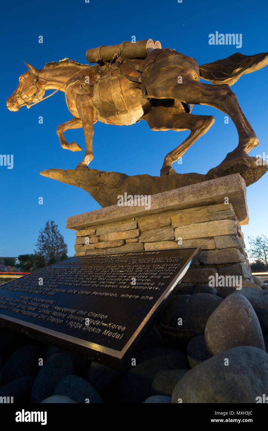 War horse Staff Sgt. Reckless monument at Pacific Views event center on ...