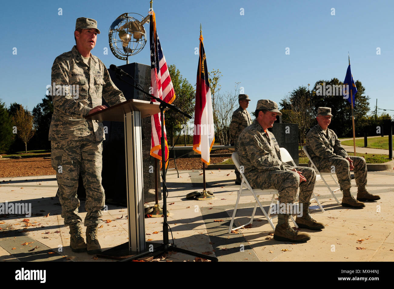 U.S. Air Force Col. John Wolverton (left), commander for the 245th ...