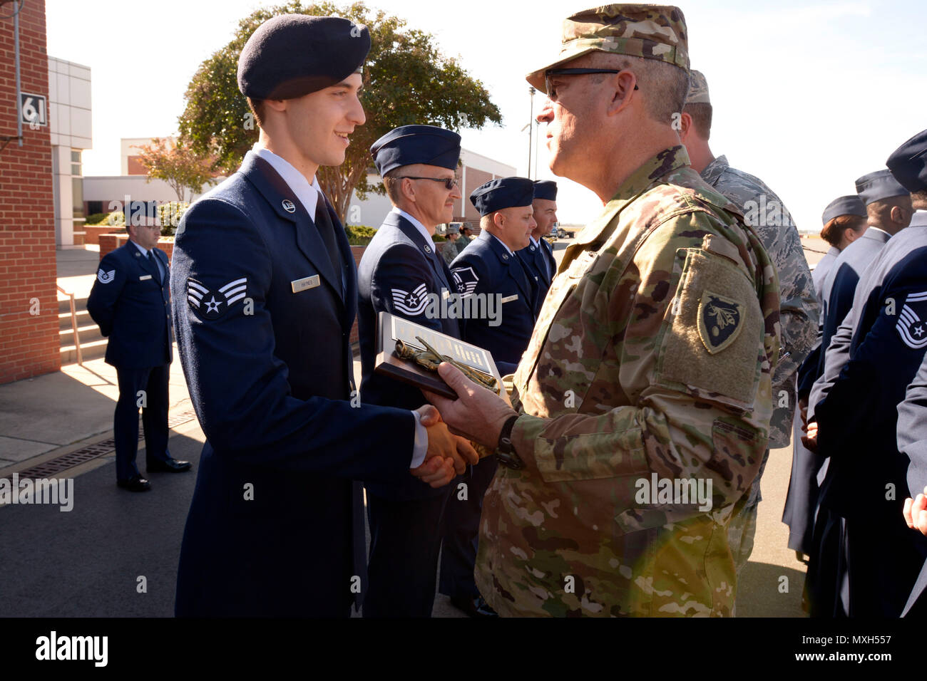 U.S. Army Maj. Gen. Greg Lusk (right), adjutant general of North ...
