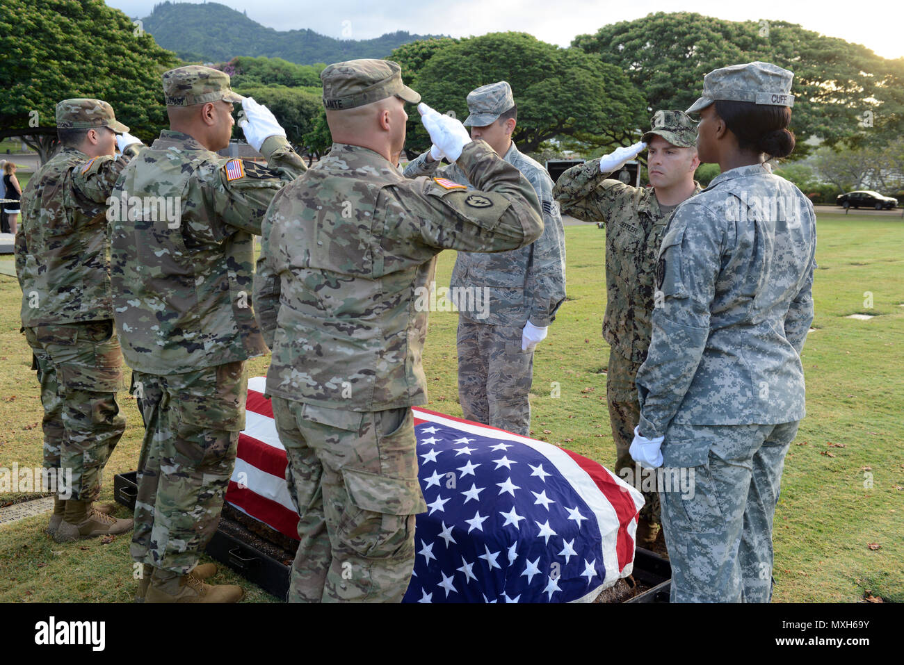 Members of the Defense POW/MIA Accounting Agency (DPAA) honor guard ...