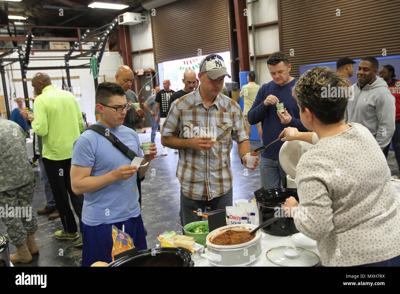 U.S. Army Central Soldiers taste chili during the USARCENT Organization ...