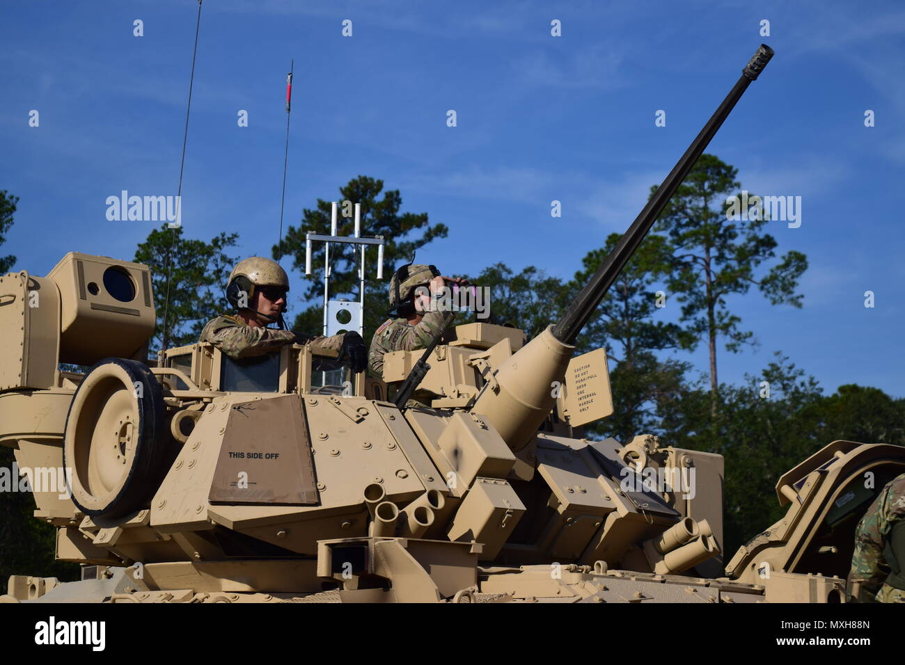 Soldiers from 5th Squadron, 7th Calvary Regiment conducts gunnery Table ...