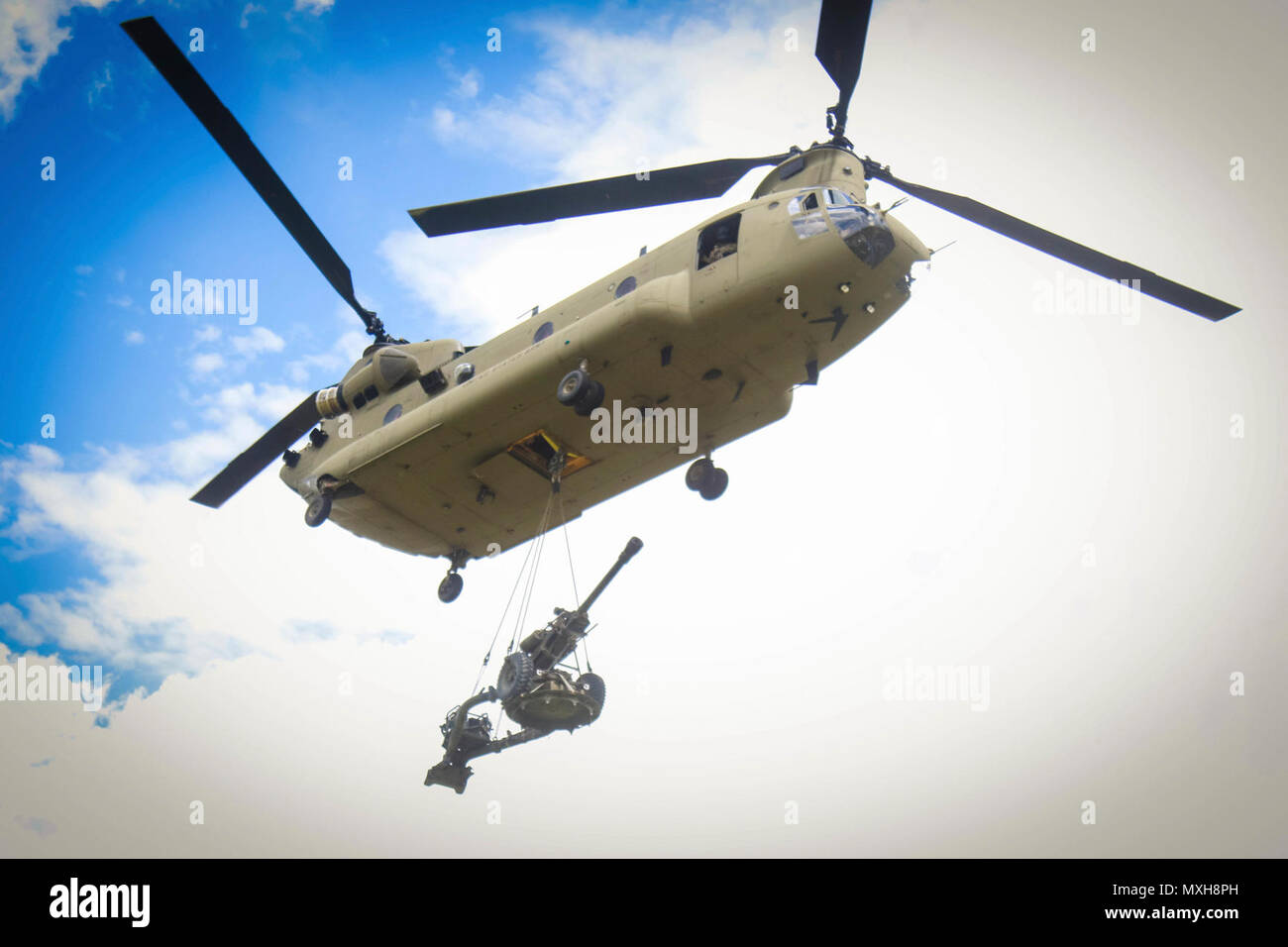 A CH-47F Chinook helicopter assigned to 3rd General Support Aviation Battalion, 82nd Combat ...