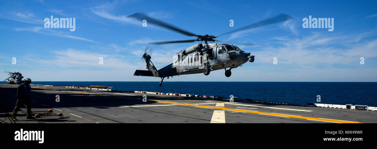ATLANTIC OCEAN (Nov. 8, 2016) – An MH-60 Seahawk, attached to ...