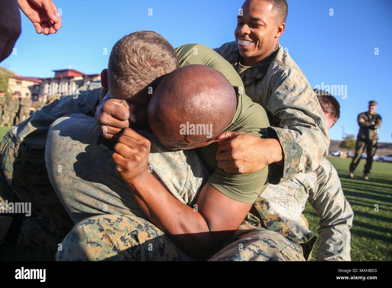 Marines with Headquarter Battalion, 1st Marine Division, participate in ...