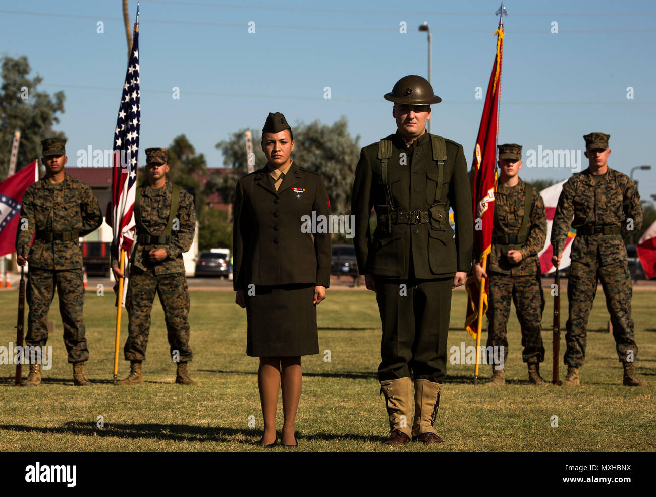 U.S. Marines with Headquarters and Headquarters Squadron participate in ...