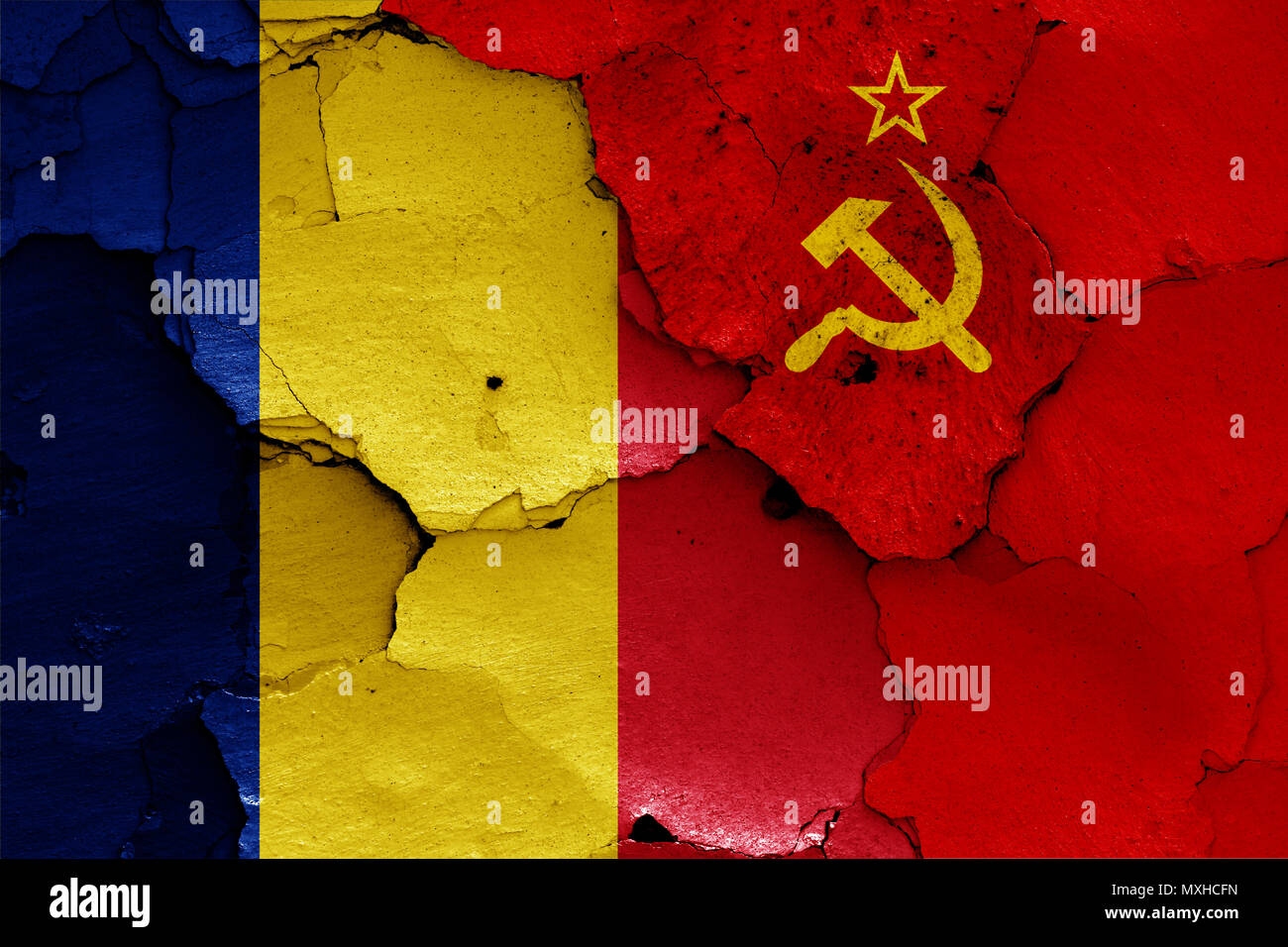 flags of Romania and Soviet Union Stock Photo - Alamy