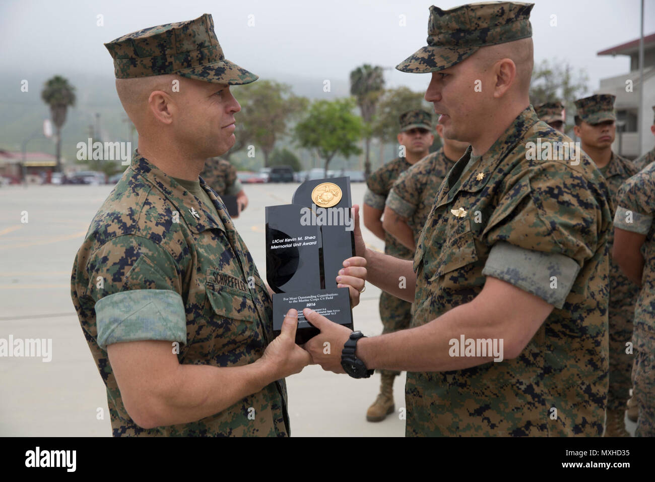 Marine Corps Col. George Schreffler, commanding officer, 5th Marine ...