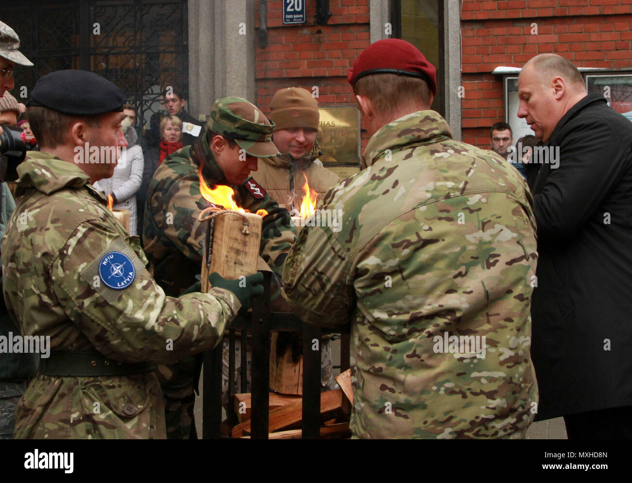 CAMP ADAZI, Latvia – U.S. Army 1st Lt. Gabriel Lloyd (right), platoon ...