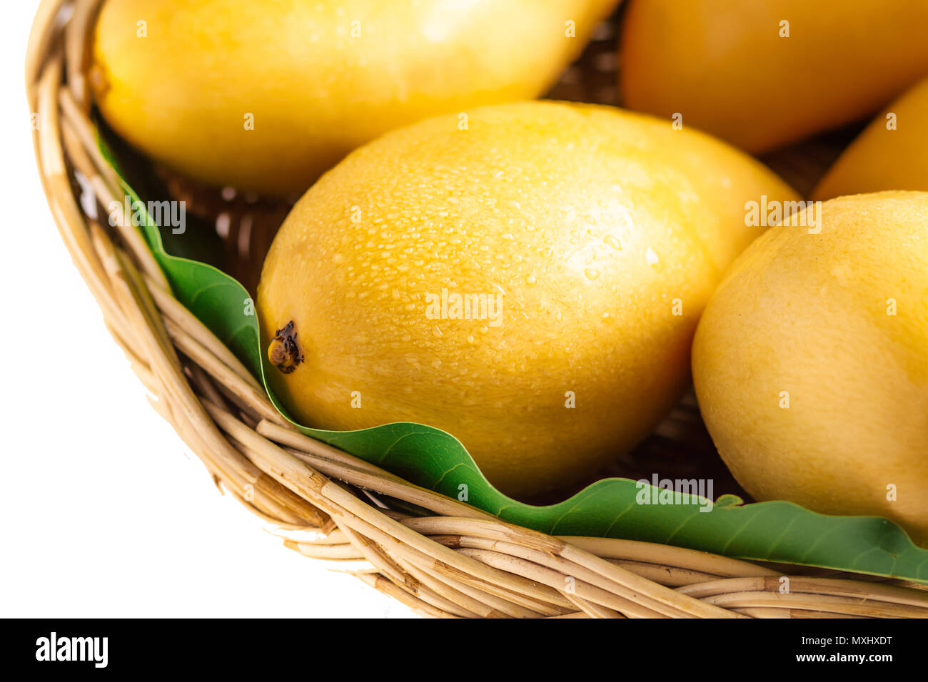 fresh Yellow mango Beautiful Skin isolate Stock Photo - Alamy