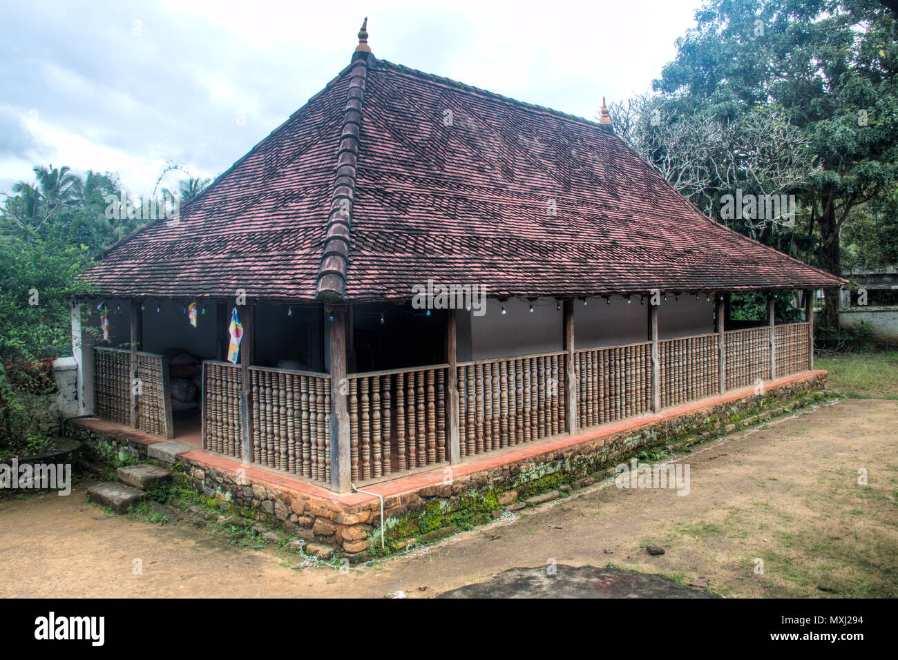 Temple in a small village in the hills outside of Kandy in Sri Lanka ...