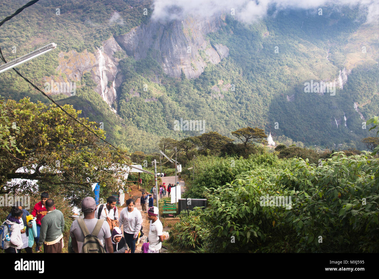 ADAM'S PEAK, SRI LANKA - DECEMBER 2017: Buddhist pilgrims walking the ...
