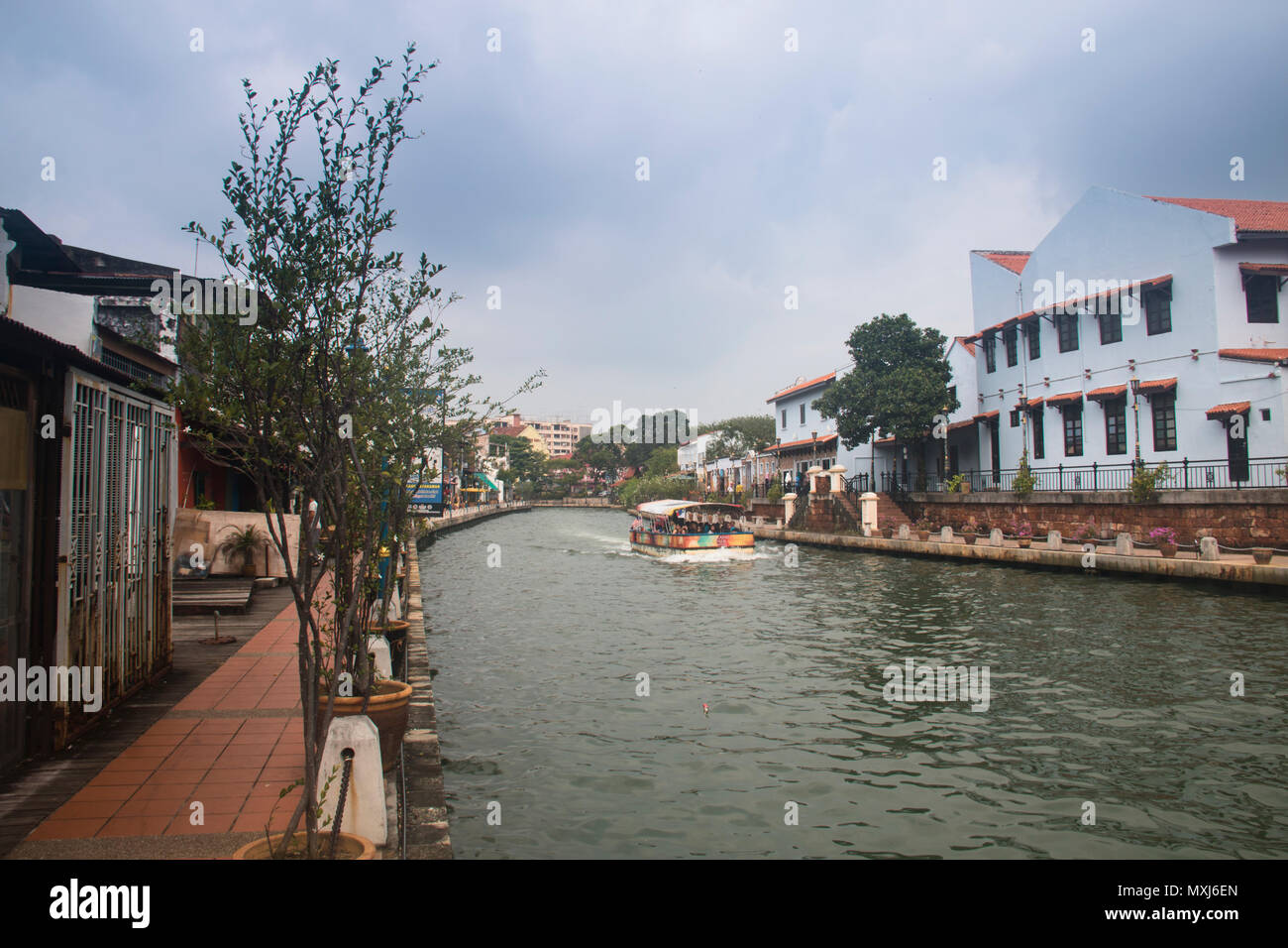 Colorful buildings near the main river in the historical center of ...