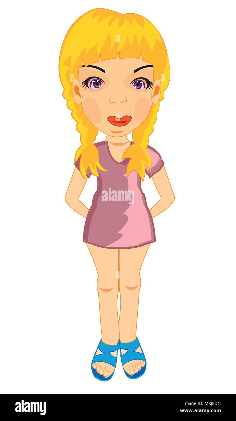 Teenager child in white Stock Vector Images - Alamy