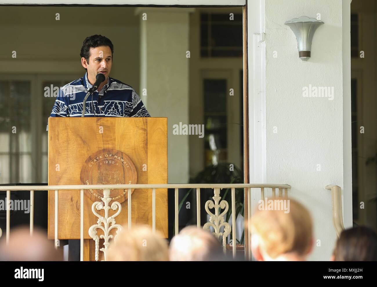 U.S. Sen. Brian Schatz speaks during Dr. Ernest James Harris, Jr.'s ...