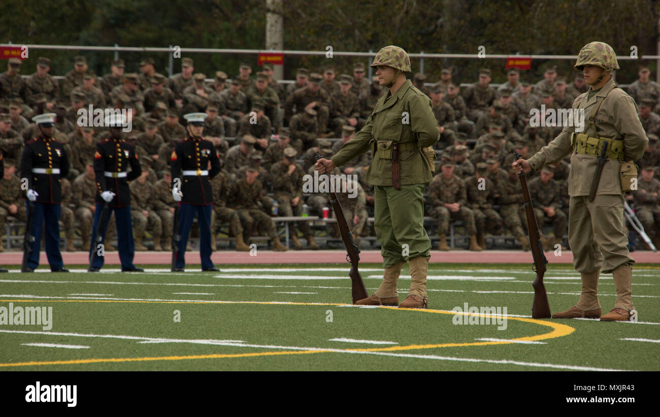 U.S. Marines dressed in historical uniforms participate in the Joint ...