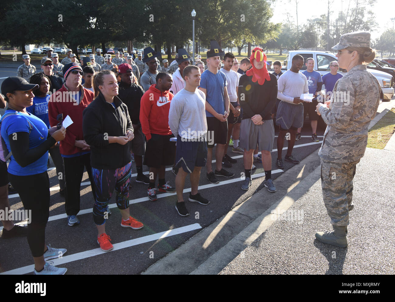 Col. Michele Edmondson, 81st Training Wing commander, delivers remarks ...