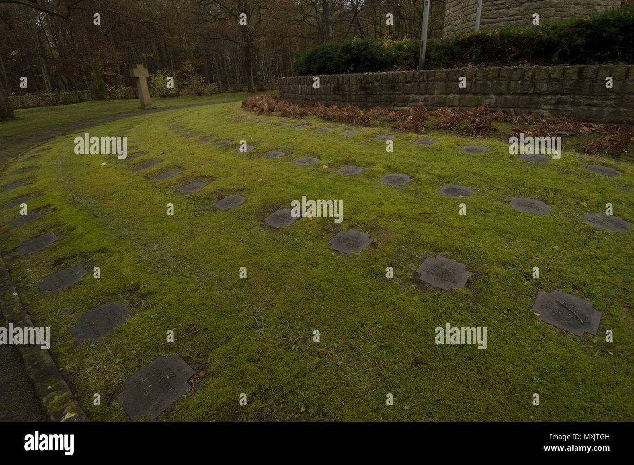 Rows of graves of German soldiers remain on display before a German ...
