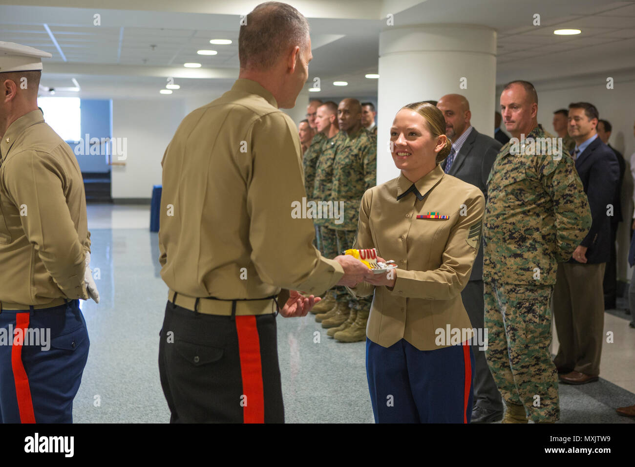 U.S. Marine Corps Sgt. Emily Massia, administrative chief, Management ...