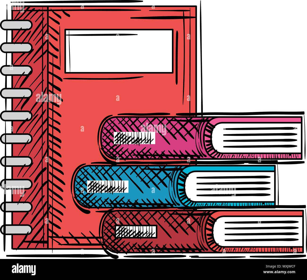 Pile school notebooks Stock Vector Images - Alamy